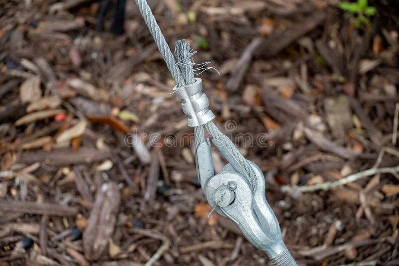 Swivel Joint and Connection with a Steel Cable Stock Photo - Image of ...