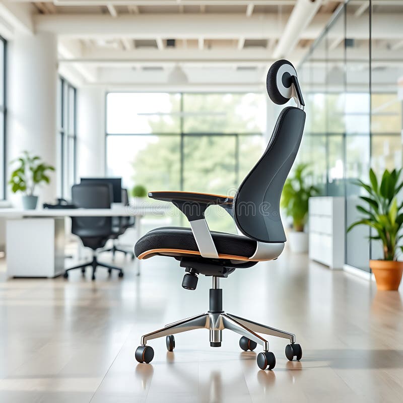 Swivel Office Chair with Ergonomic Features Placed in a Bright Spacious ...