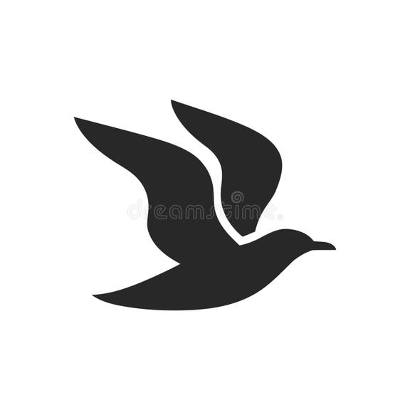 Swooping Bird Shape Icon stock vector. Illustration of black - 361759768