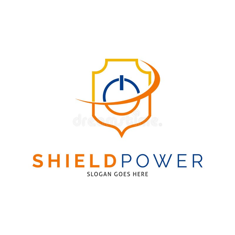 Swoosh Shield Power Icon Vector Logo Template Illustration Design Stock ...