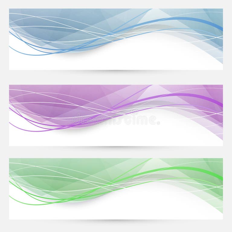 Swoosh Speed Wave Crystal Header Collection Stock Illustrations – 1 ...