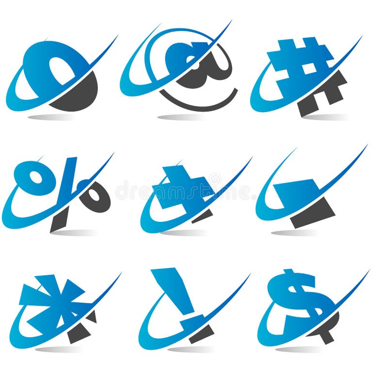 Swoosh symbol Set5 stock vector. Illustration of concept - 21716731