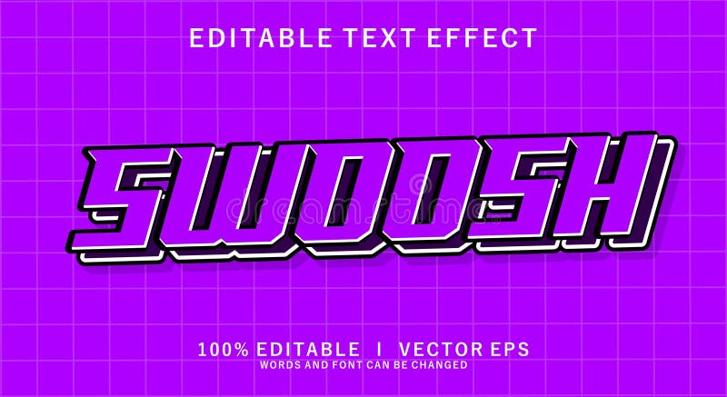 Swoosh Vector Text Effect with Modern Style Design Stock Vector ...