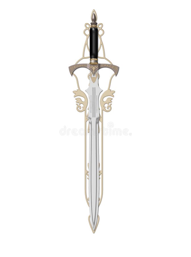 Epic Fantasy Sword stock illustration. Illustration of wings - 59715621