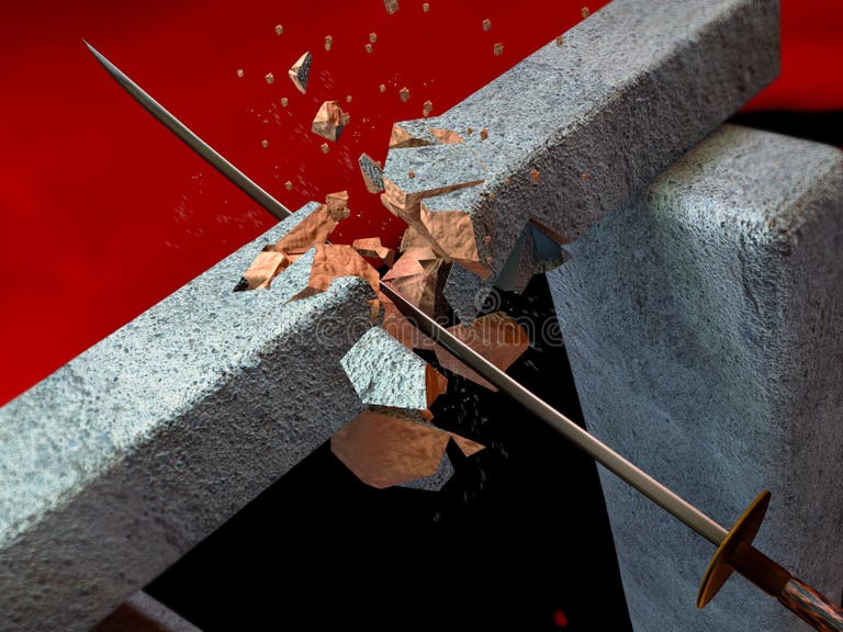 Sword breaks a stone stock photo. Image of firm, power - 29179478