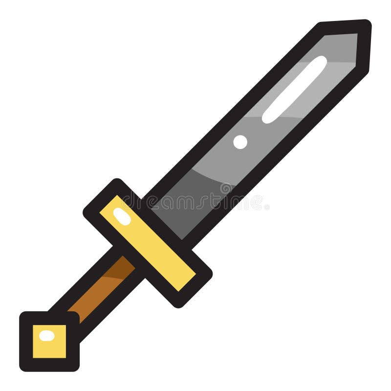 Sword cartoon icon stock vector. Illustration of dagger - 255876997