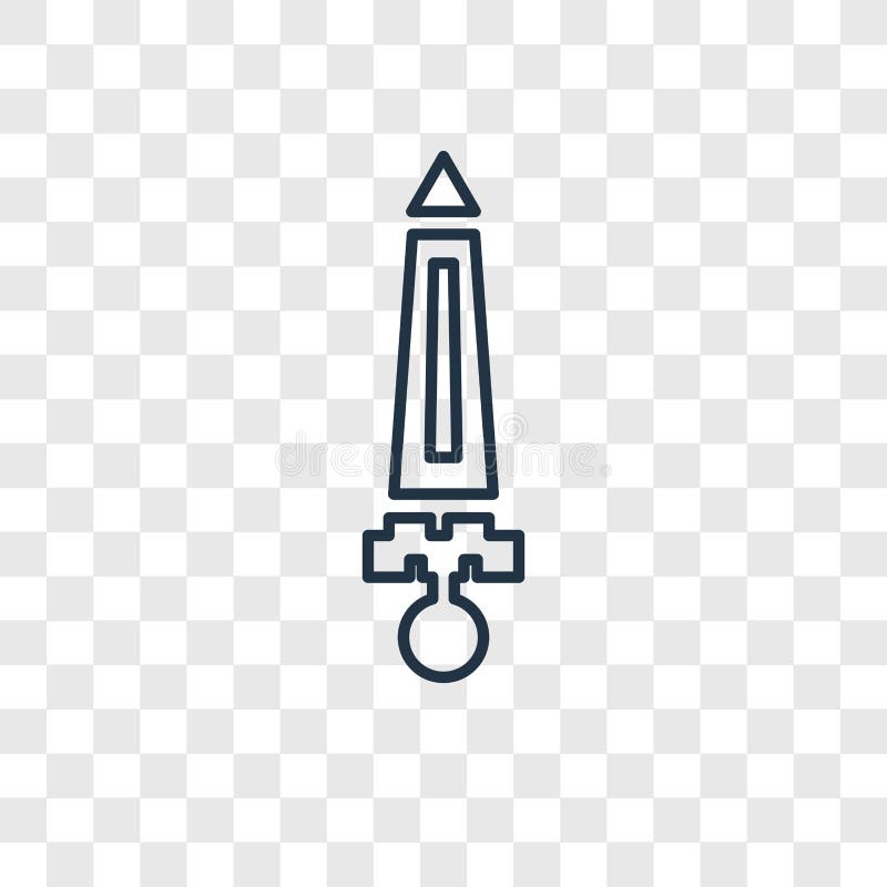 Sword Concept Vector Linear Icon Isolated on Transparent Background ...