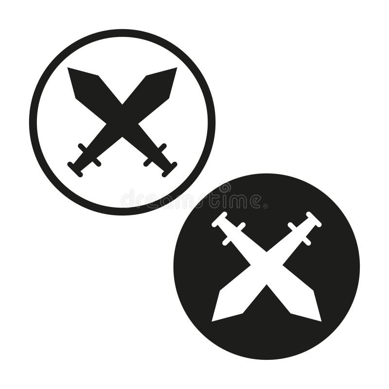 Sword Cross Icon in Circle. Vector Illustration Stock Vector ...