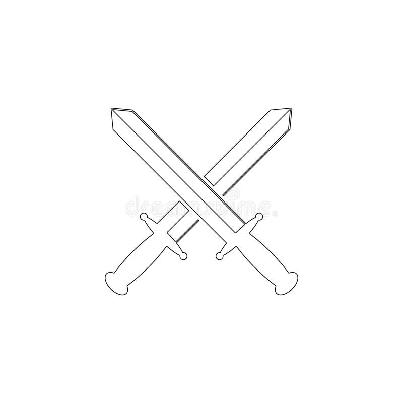 Sword Cross. Flat Vector Icon Stock Vector - Illustration of object ...