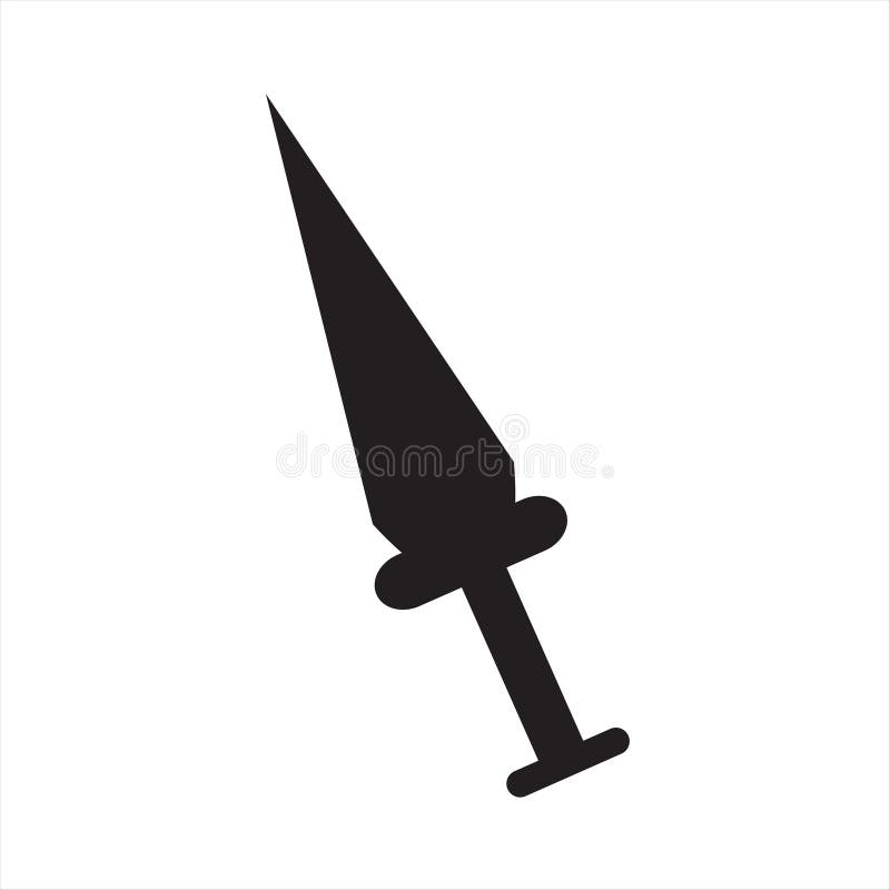 Sword or Dagger Silhouette Icon Vector Illustration Stock Vector ...