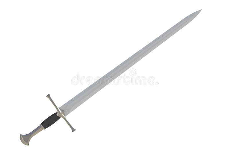 Sword Displayed by Top View, Isolated on White Background Stock ...