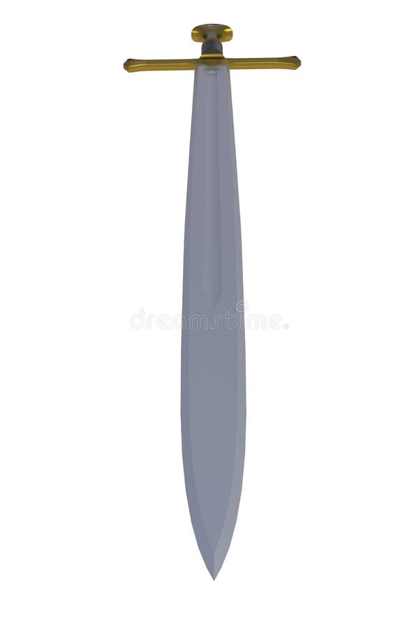 Sword Displayed by Top View, Isolated on White Background Stock ...