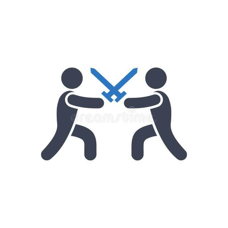 Sword Fighting Icon stock vector. Illustration of fight - 374474466