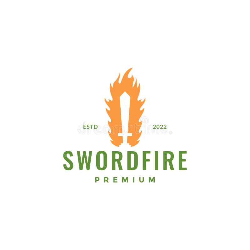 Sword Fire Flame Logo Design Stock Vector - Illustration of concept ...