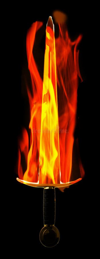 Sword in flames stock image. Image of flame, handle, black - 80117057