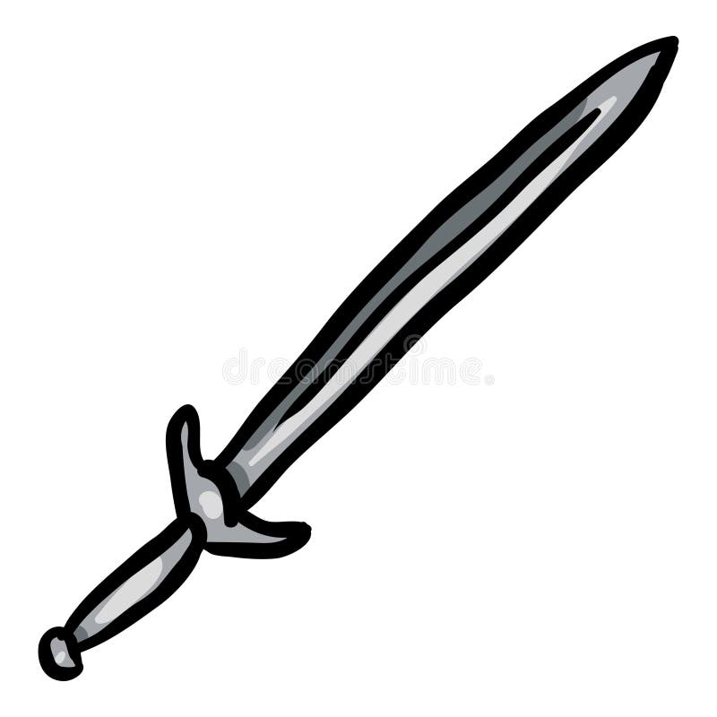 Sword - Hand Drawn Doodle Icon Stock Vector - Illustration of pictogram ...