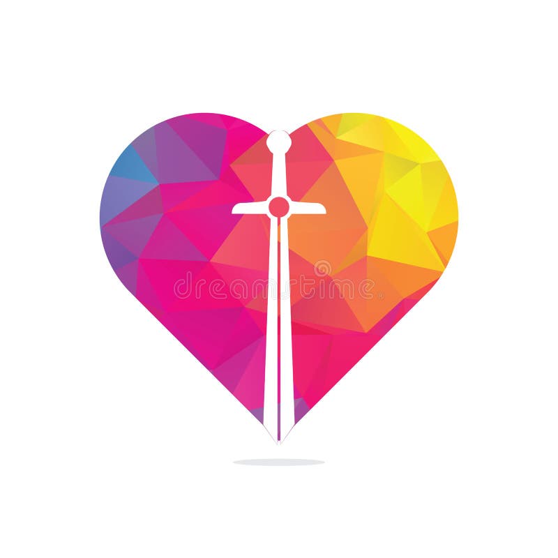 Sword and heart tattoo stock vector. Illustration of black - 15251370