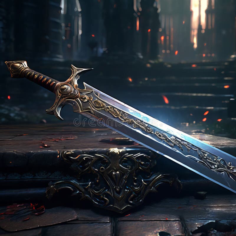 Sword high resolution stock illustration. Illustration of aigenerated ...