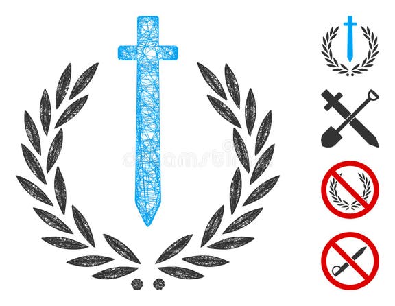 Sword Honor Embleme Web Vector Mesh Illustration Stock Illustration ...