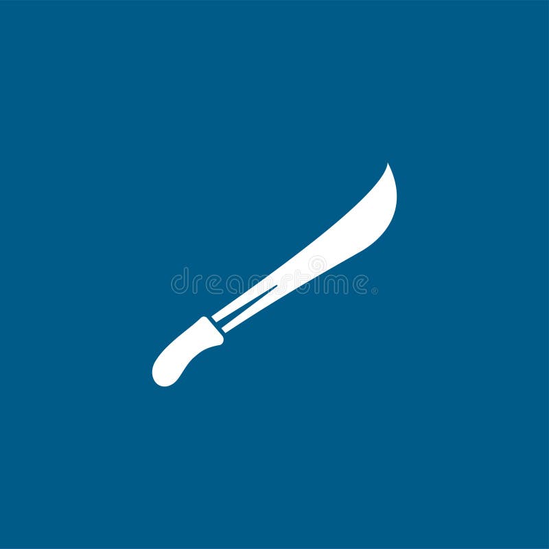 Sword Icon on Blue Background. Blue Flat Style Vector Illustration ...