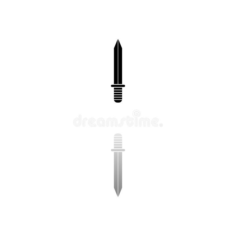 Sword icon flat stock illustration. Illustration of drawing - 176573908