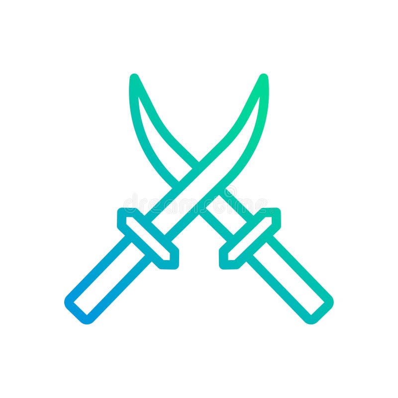 Sword Icon Gradient Green Blue Colour Military Symbol Perfect Stock ...