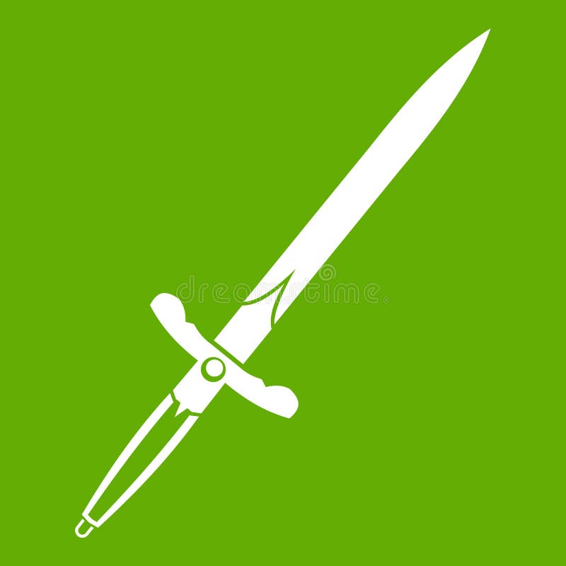 Sword icon green stock vector. Illustration of handle - 98505277