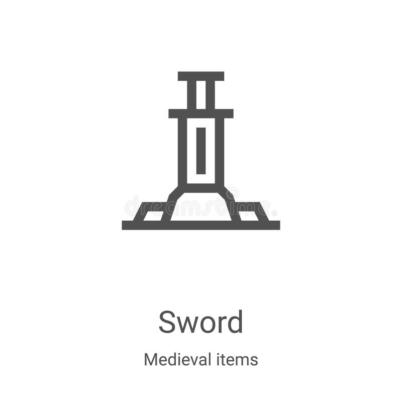 Sword Icon Vector from Medieval Items Collection. Thin Line Sword ...