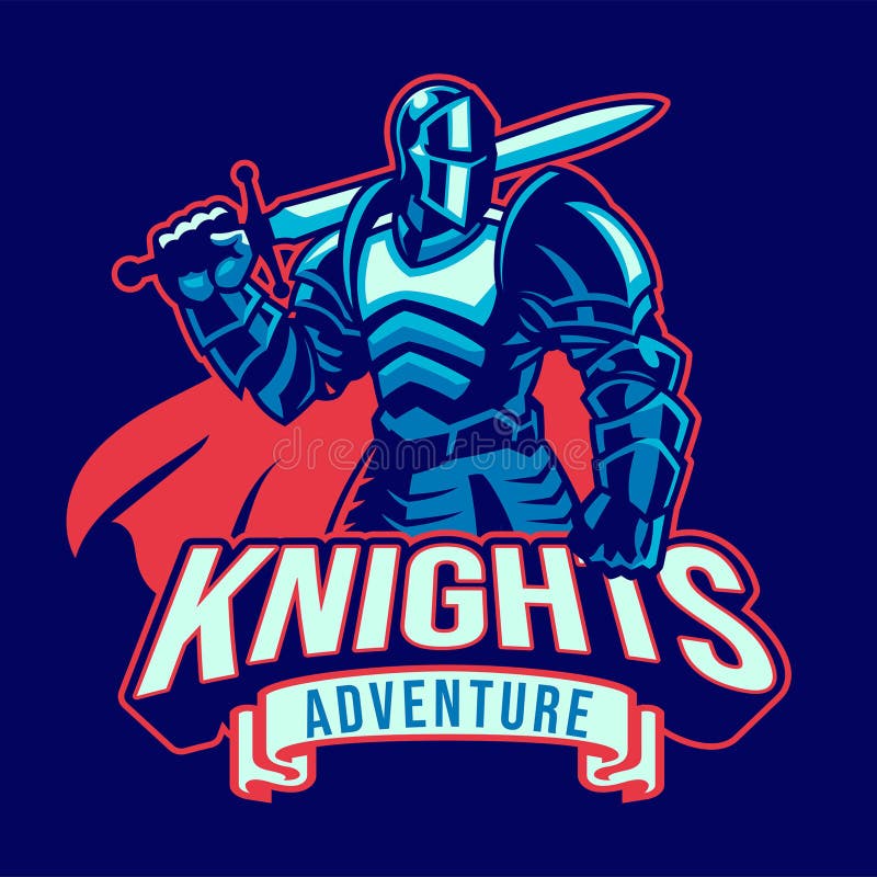 Sword Knight Warrior Mascot Sport Logo Style Stock Vector ...