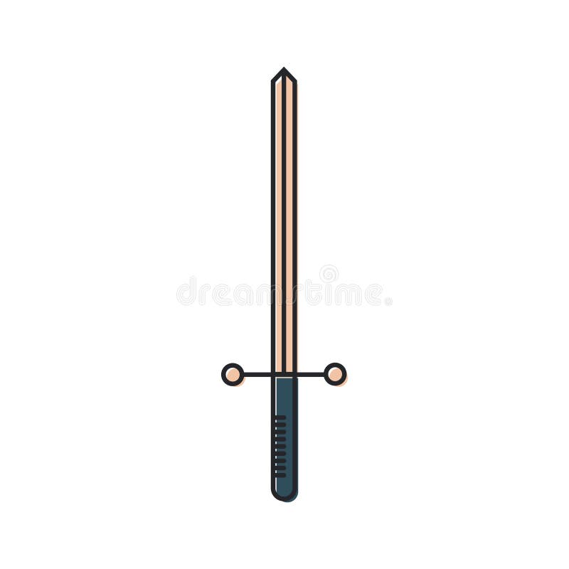 Sword outline icon stock vector. Illustration of broadsword - 122362289