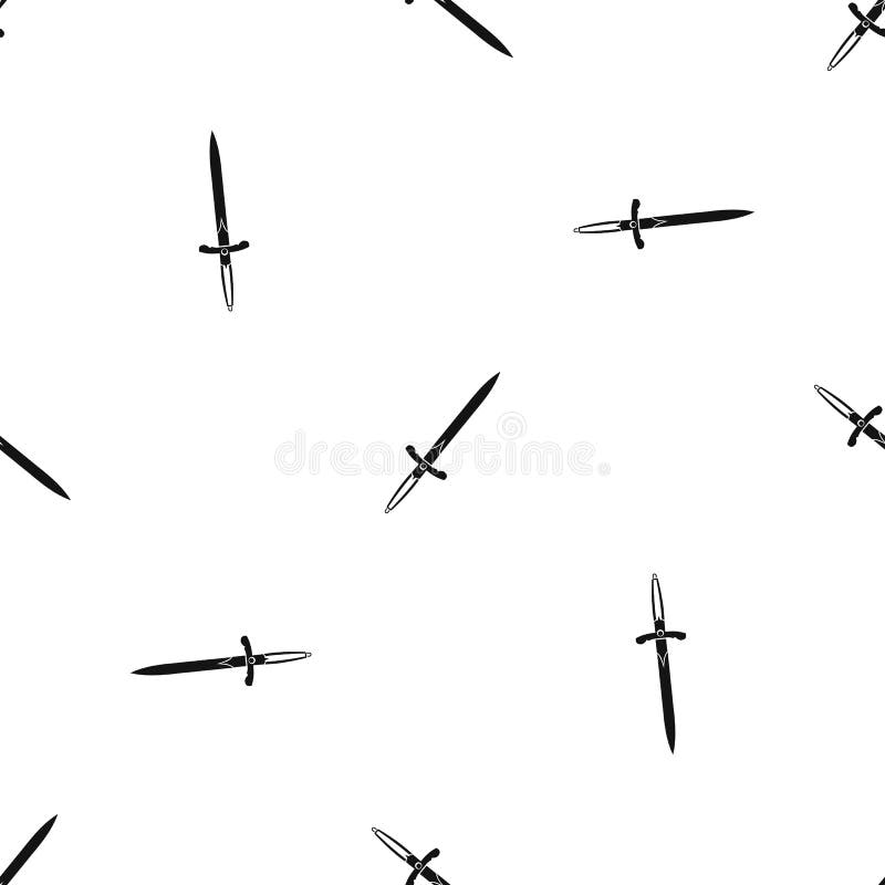 Sword Pattern Seamless Black Stock Vector - Illustration of army ...