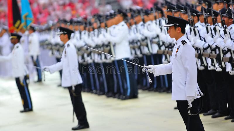 Sword Salute during NDP 2010 Editorial Image - Image of sword, combined ...