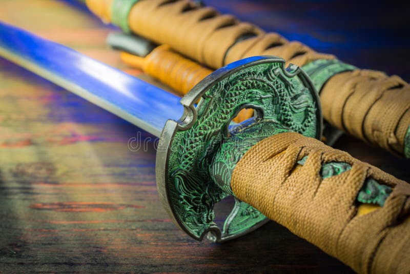 Sword of the Samurai. Medieval Japanese Weapons Stock Photo - Image of ...