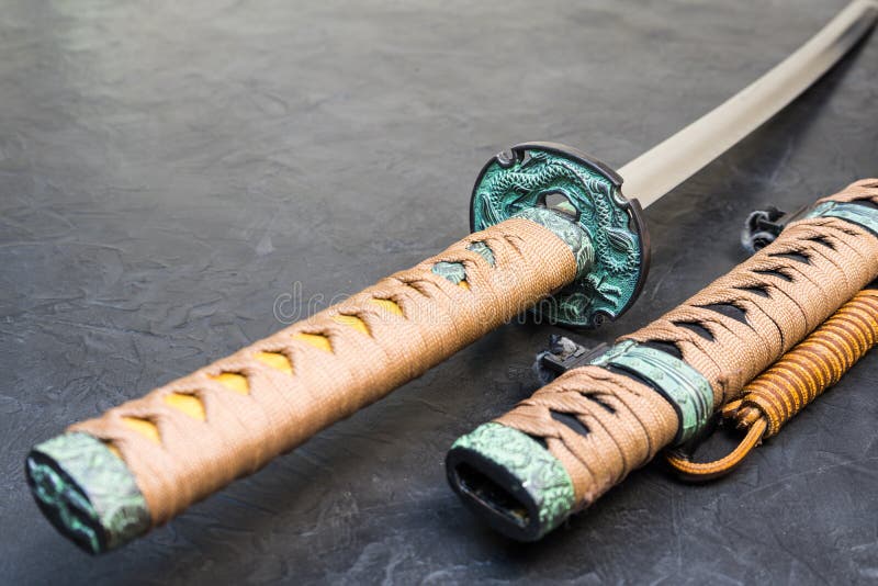Sword of the Samurai. Medieval Japanese Weapons Stock Image - Image of ...