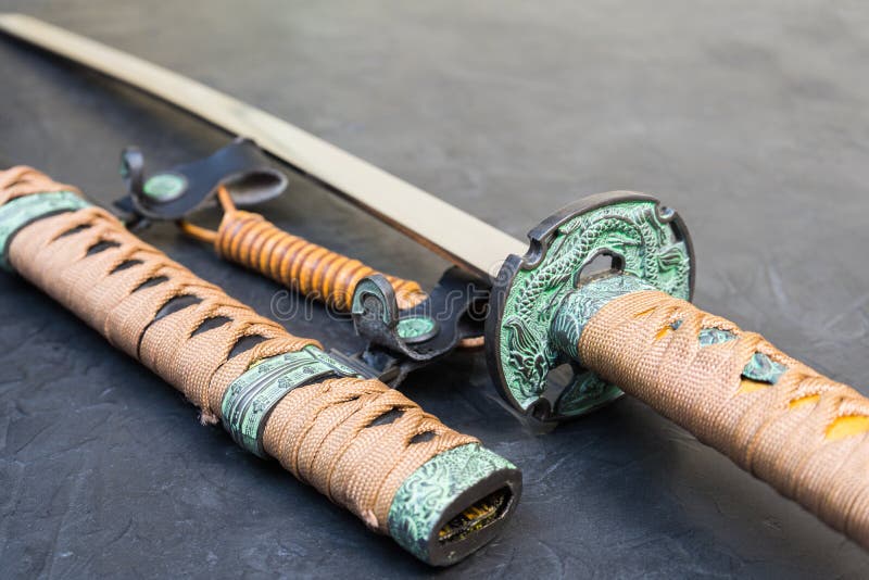 Sword of the Samurai. Medieval Japanese Weapons Stock Photo - Image of ...