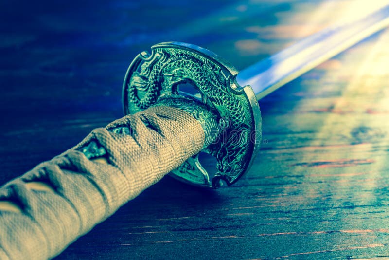 Sword of the Samurai. Medieval Japanese Weapons Stock Photo - Image of ...