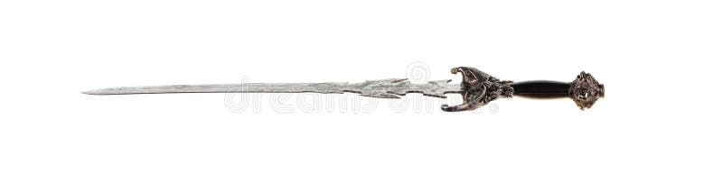 Sword with Sharp Blade Isolated on White Stock Image - Image of iron ...