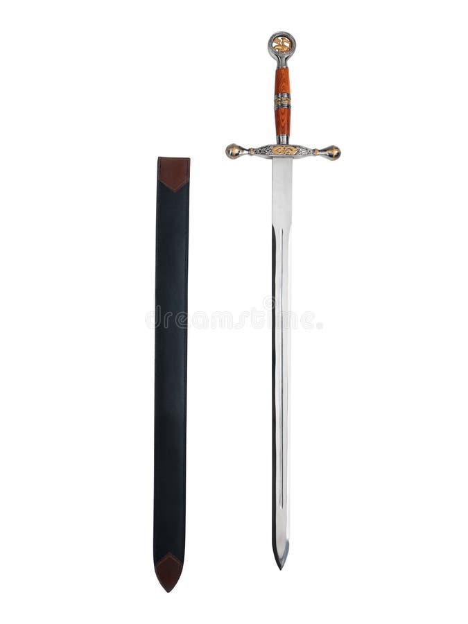 Sword and Sheath Isolated on White Stock Image - Image of swords, steel ...