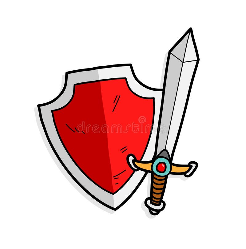 Sword and Shield stock vector. Illustration of flat, editable - 63669116