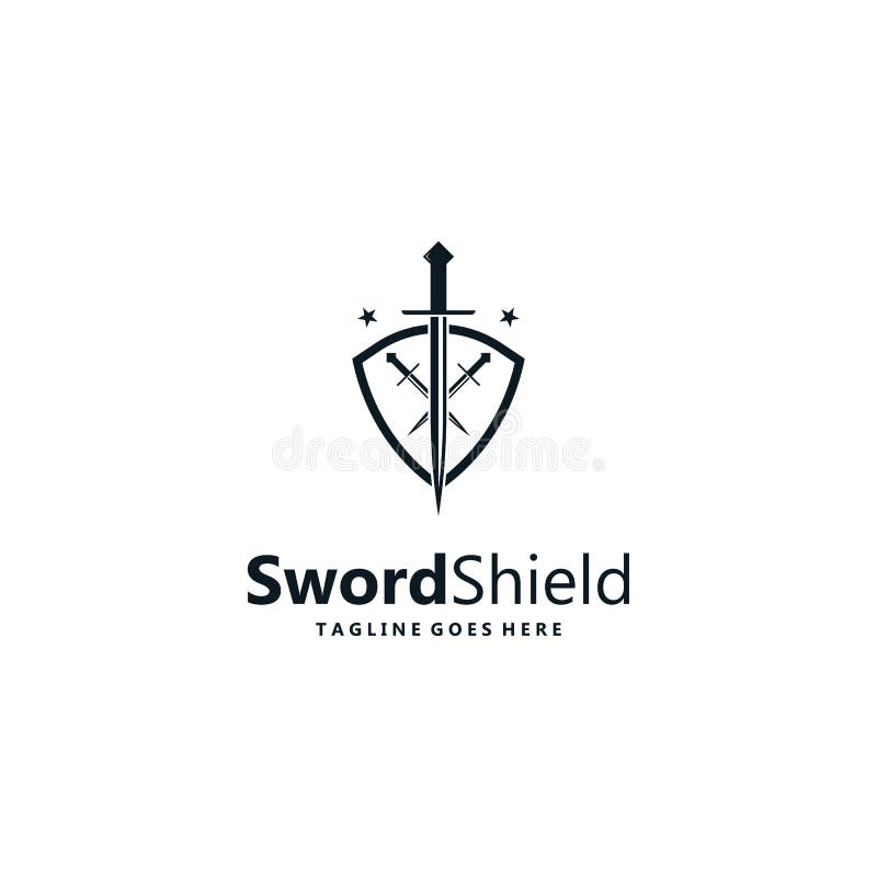 Sword and Shield Logo Design Stock Vector - Illustration of sport, game ...