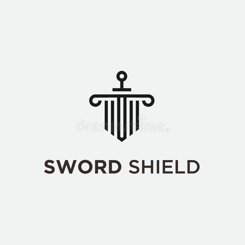 Sword Shield Logo Design Vector Illustration Stock Vector ...