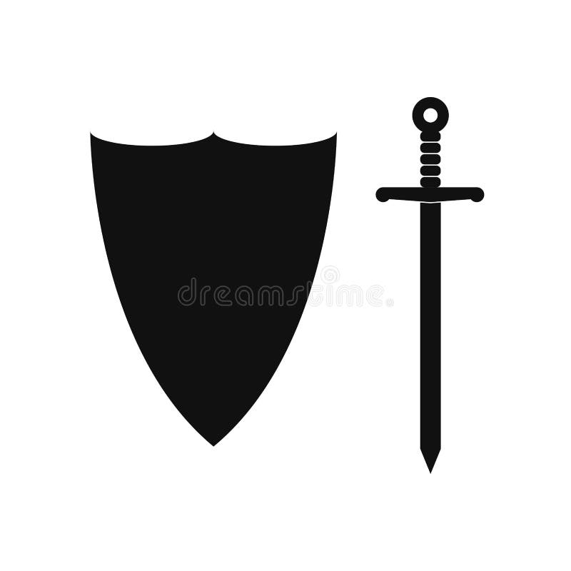 Sword and Shield Icon stock vector. Illustration of defense - 121604926