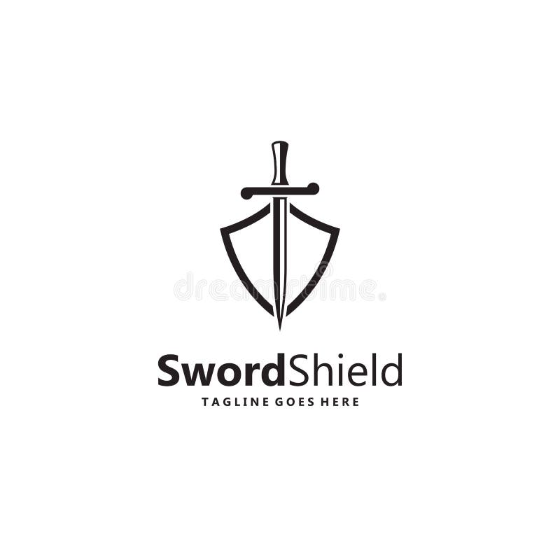 Sword and Shield Logo Design Stock Vector - Illustration of sword ...