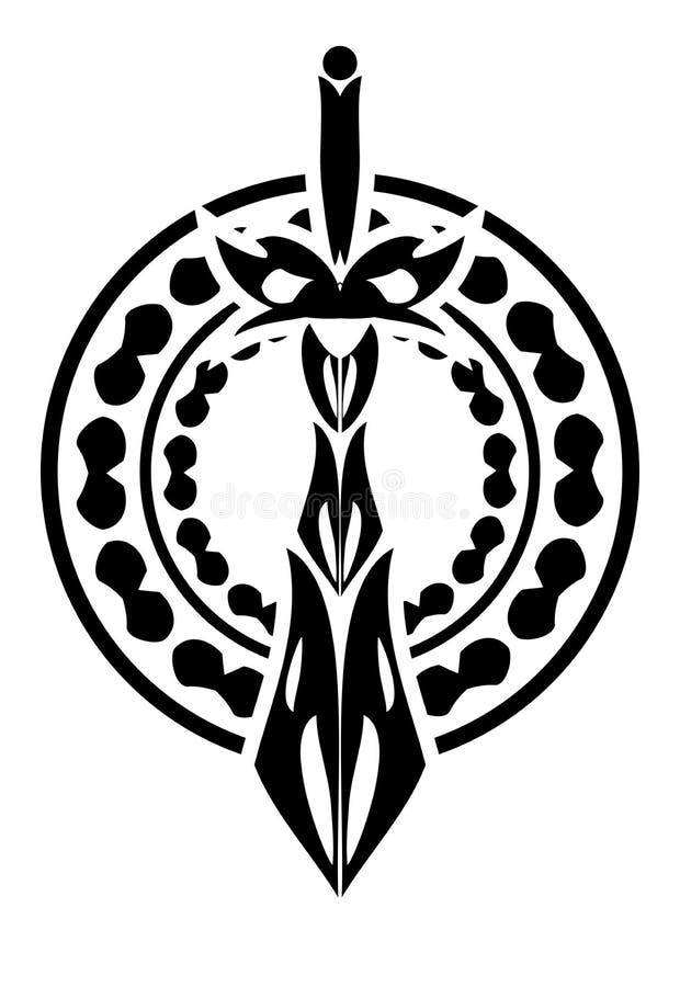 Shield and Sword with Lightning Isolated Stock Vector - Illustration of ...