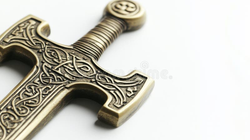 A Sword is Shown at an Angle, Removed from Its Surroundings and Set ...