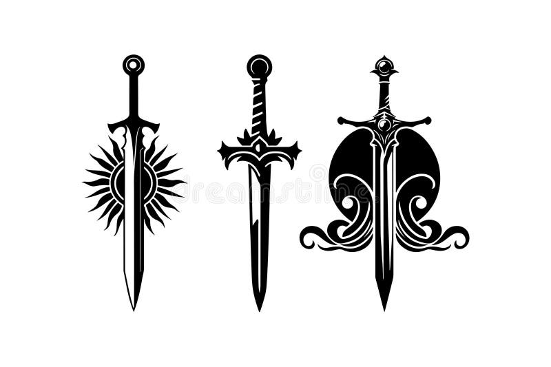 Sword Silhouette Minimalist Art Illustration Stock Vector ...