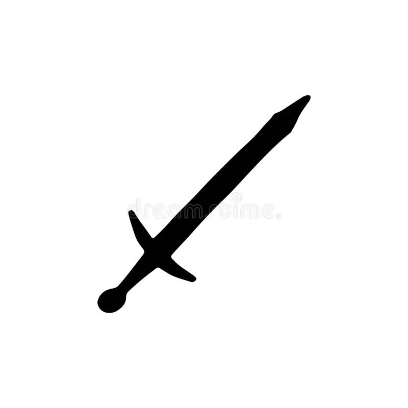 Sword Silhouette Vector Icon. Isolated Object Stock Vector ... Sword Silhouette Vector Icon. Isolated Object Stock Vector ...