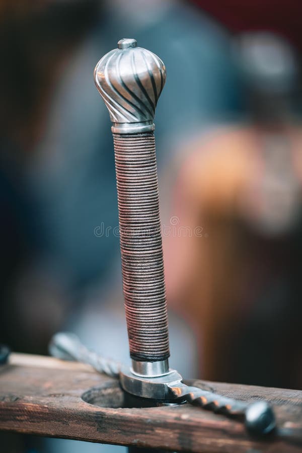 A Sword with a Silver Handle and a Gold Tip Stock Image - Image of ...