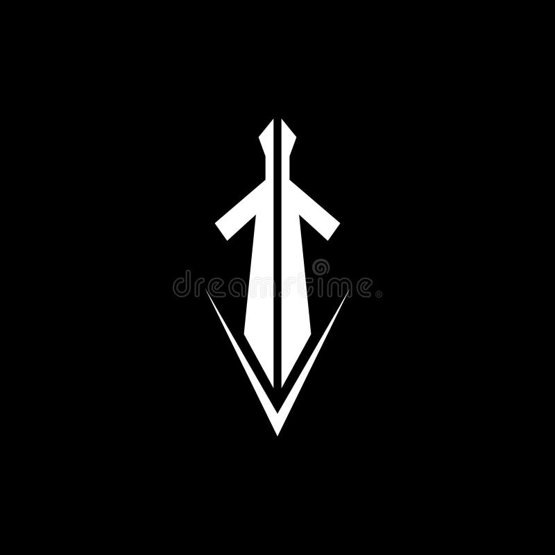 Sword Simple Geometric Modern Logo Stock Vector - Illustration of ...
