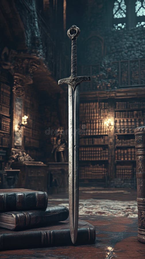 A Sword Sits Atop a Stack of Books, Highlighting the Intersection of ...